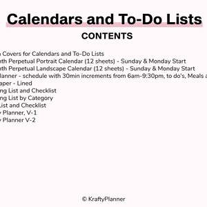 Calendars and To-do List Planner Pack - 69 Pages - Etsy
