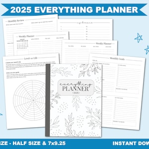 2025 Everything Planner Printable PDF Minimalist Monthly, Weekly, and ...