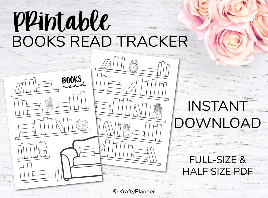 Books Read Printable Tracker 4 Sheets PDF - Etsy