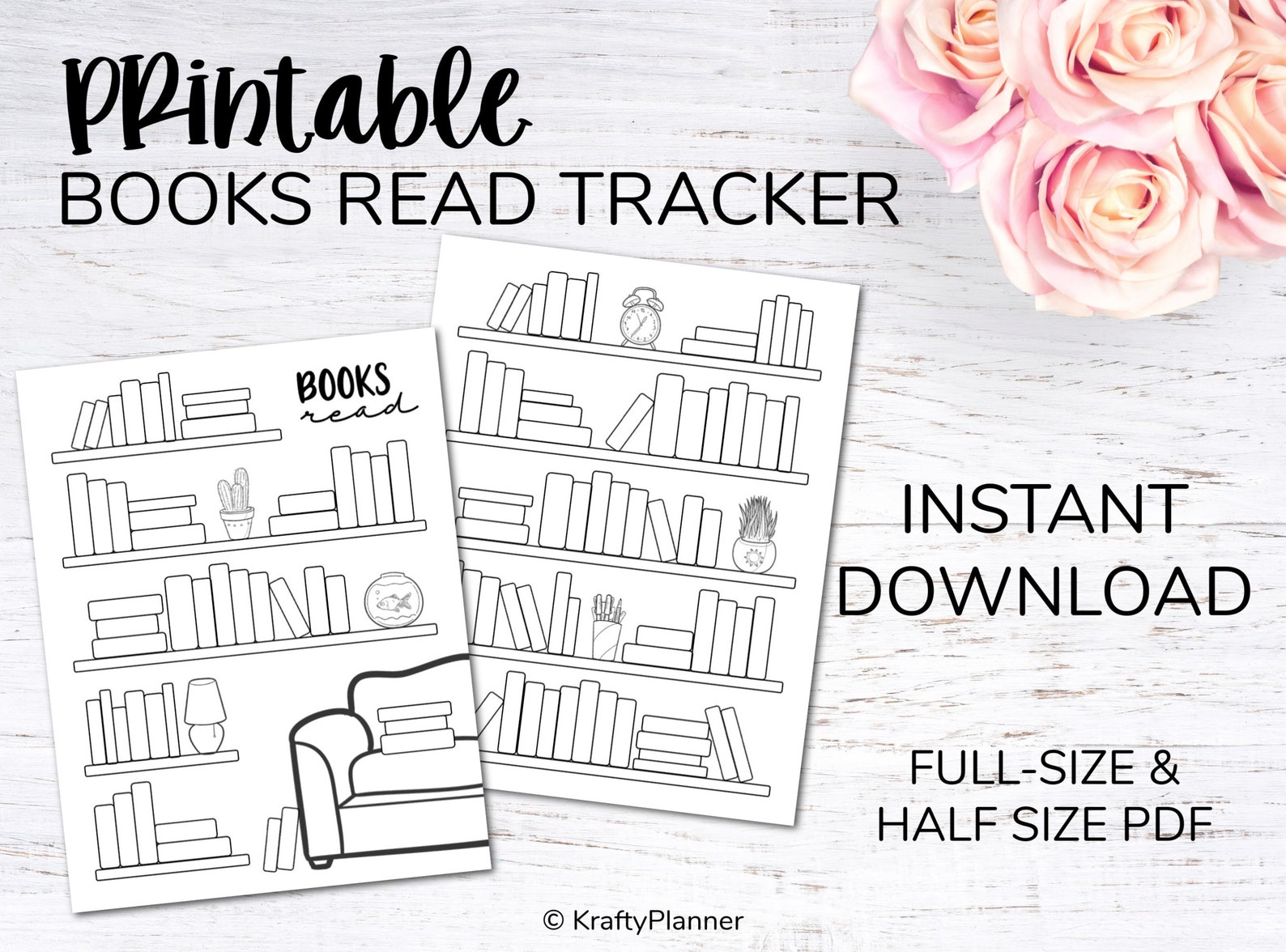 Books Read Printable Tracker 4 Sheets PDF - Etsy