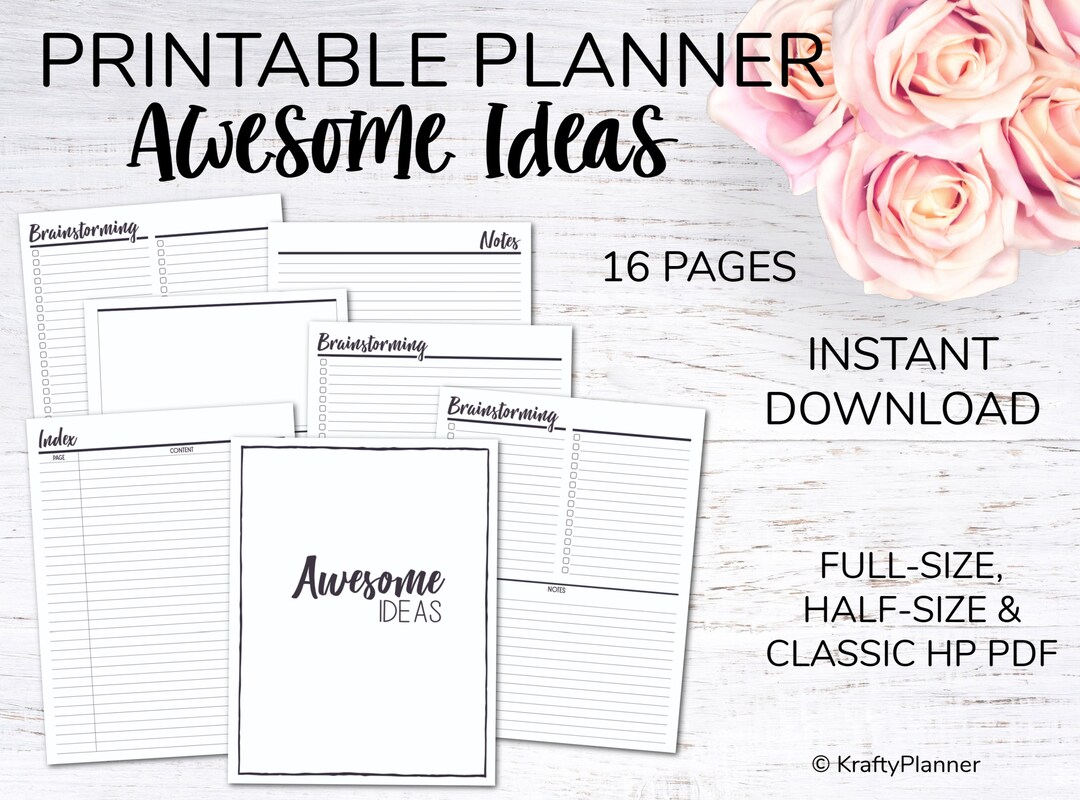Awesome Ideas Planner Pack - 16 Pages {instant Download} - Etsy