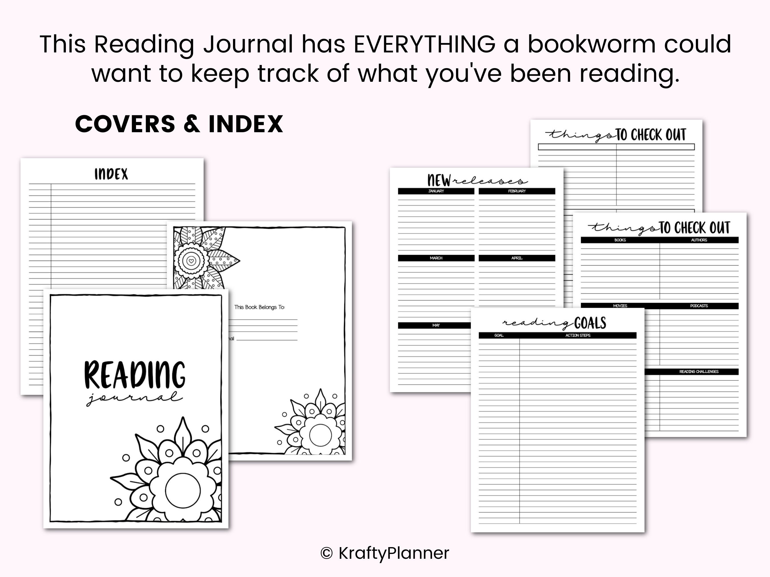 Reading Journal: Printable Book Lover's Diary and Tracker | Book Review ...