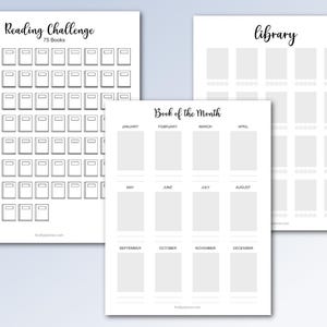 Printable Reading Journal (5 Pages) Book Tracker | Reading Challenge ...
