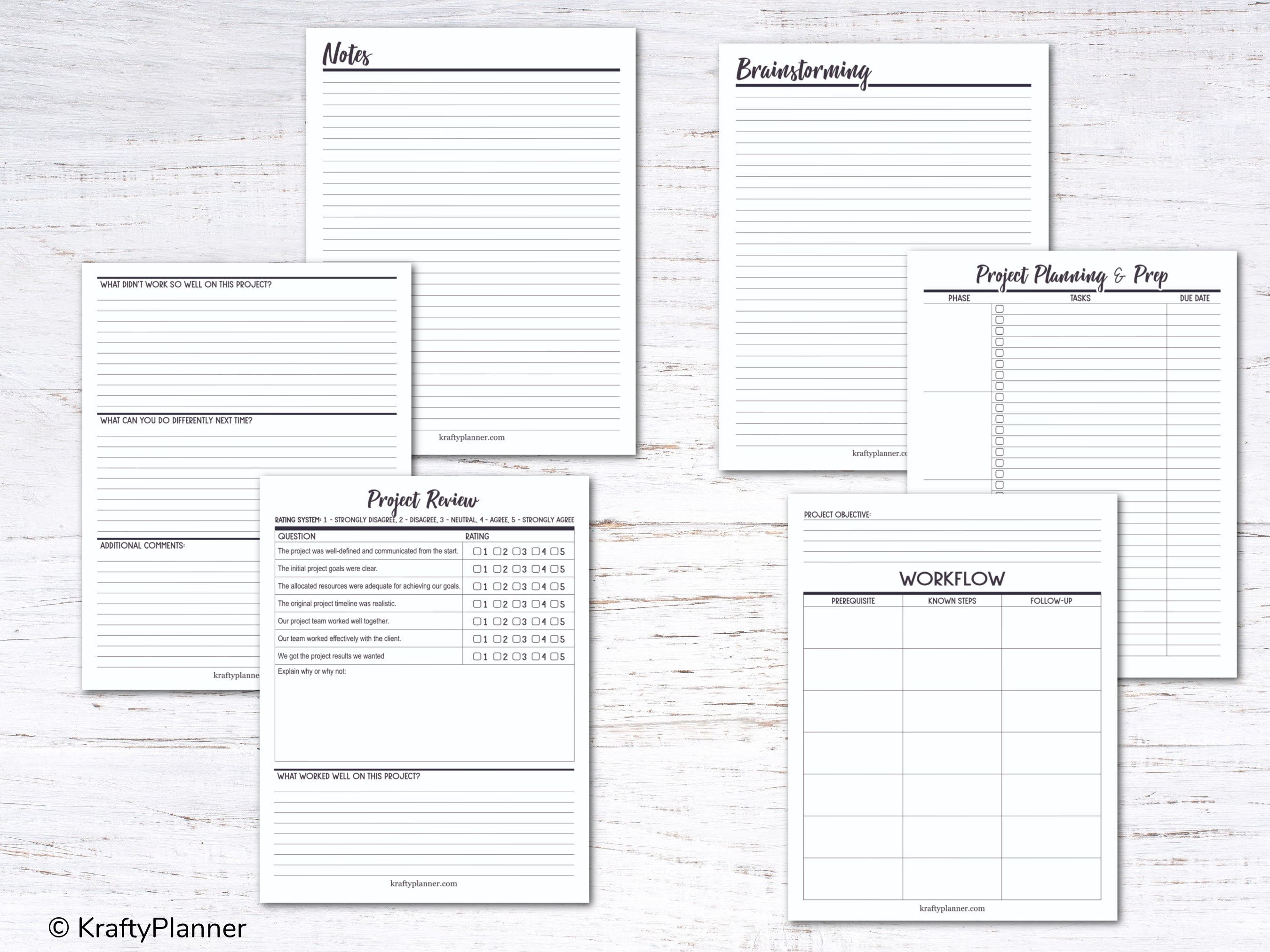 Project Planner Pack 21 Pages instant Download - Etsy