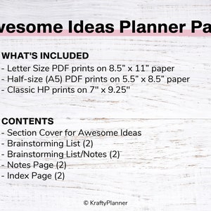 Awesome Ideas Planner Pack - 16 Pages {instant Download} - Etsy