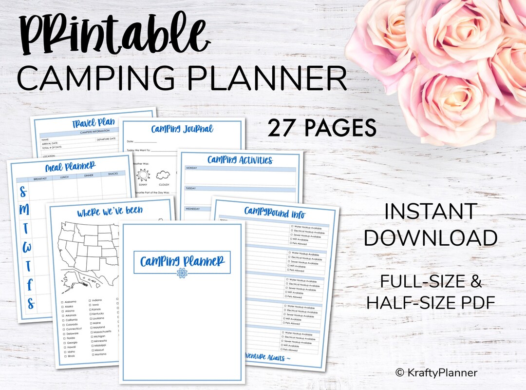Camping Planner and Journal Printable Camping Journal Printable Travel ...