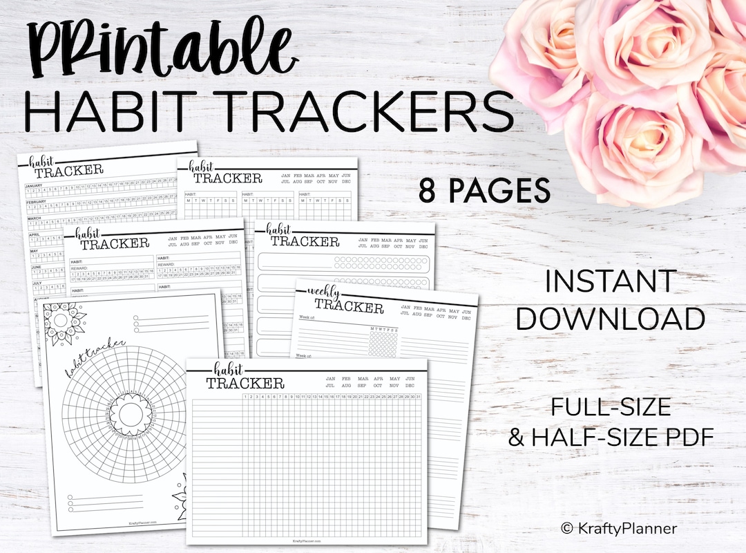 Habit Tracker Bundle - Printable PDF - Etsy