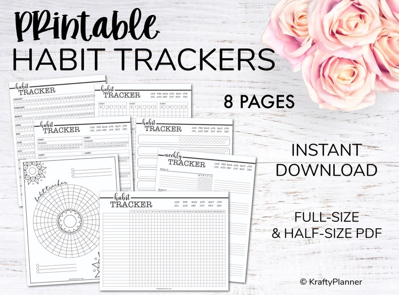 Habit Tracker Bundle - Printable PDF - Etsy