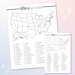 Places I've Been Map Printable United States Map Coloring - Etsy