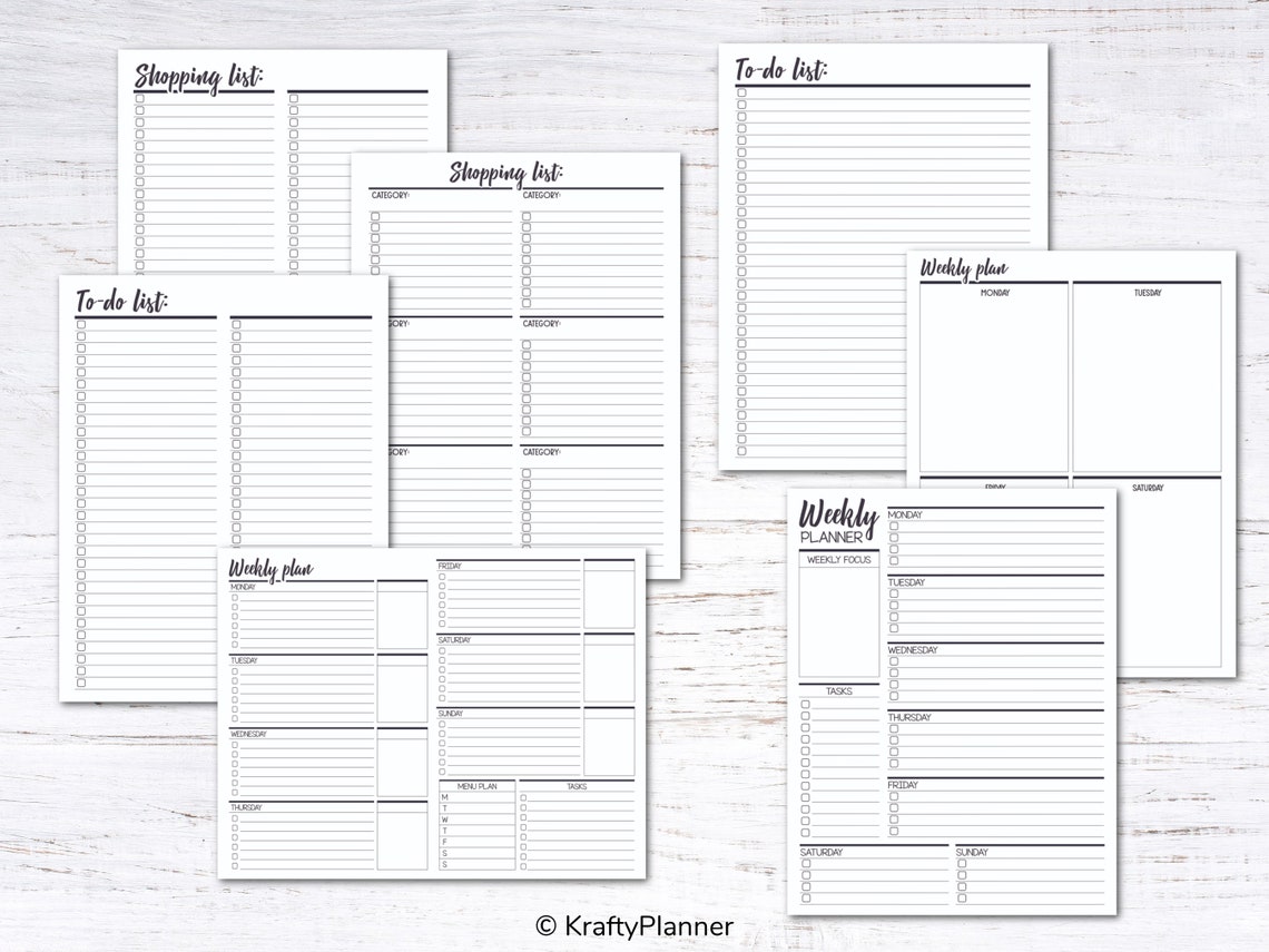 Calendars and To-do List Planner Pack - 69 Pages - Etsy
