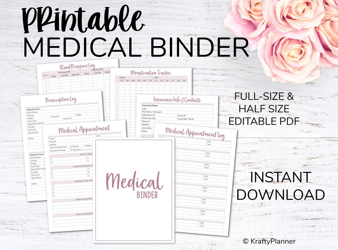 Medical Planner Printable Health Organizer Doctor Appointment Tracker ...