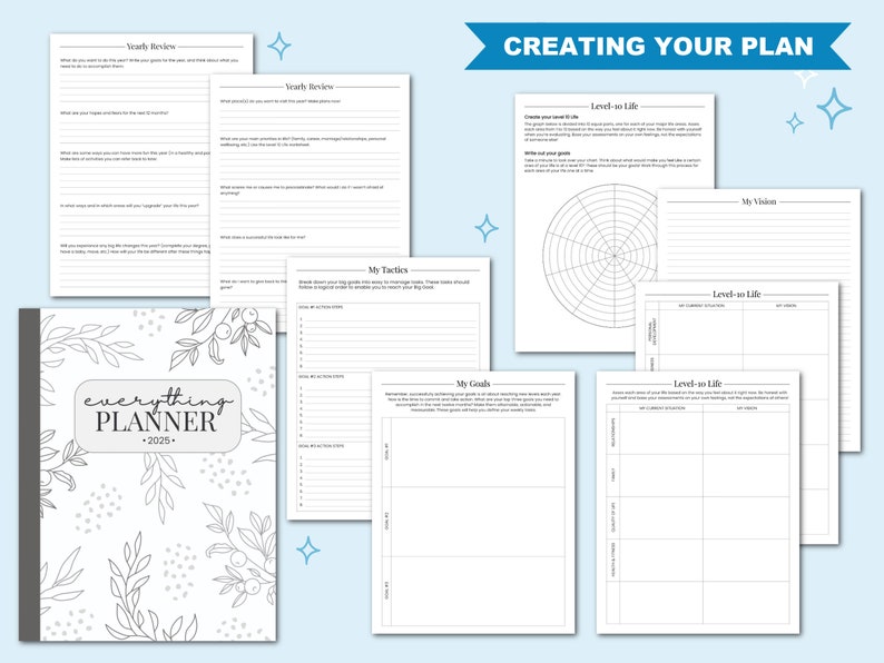 2025 Everything Planner Printable PDF Minimalist Monthly, Weekly, and ...