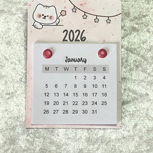 2026 Mini Desk Calendar – 3.25x4.5” With Easel or Magnet | Cute ...