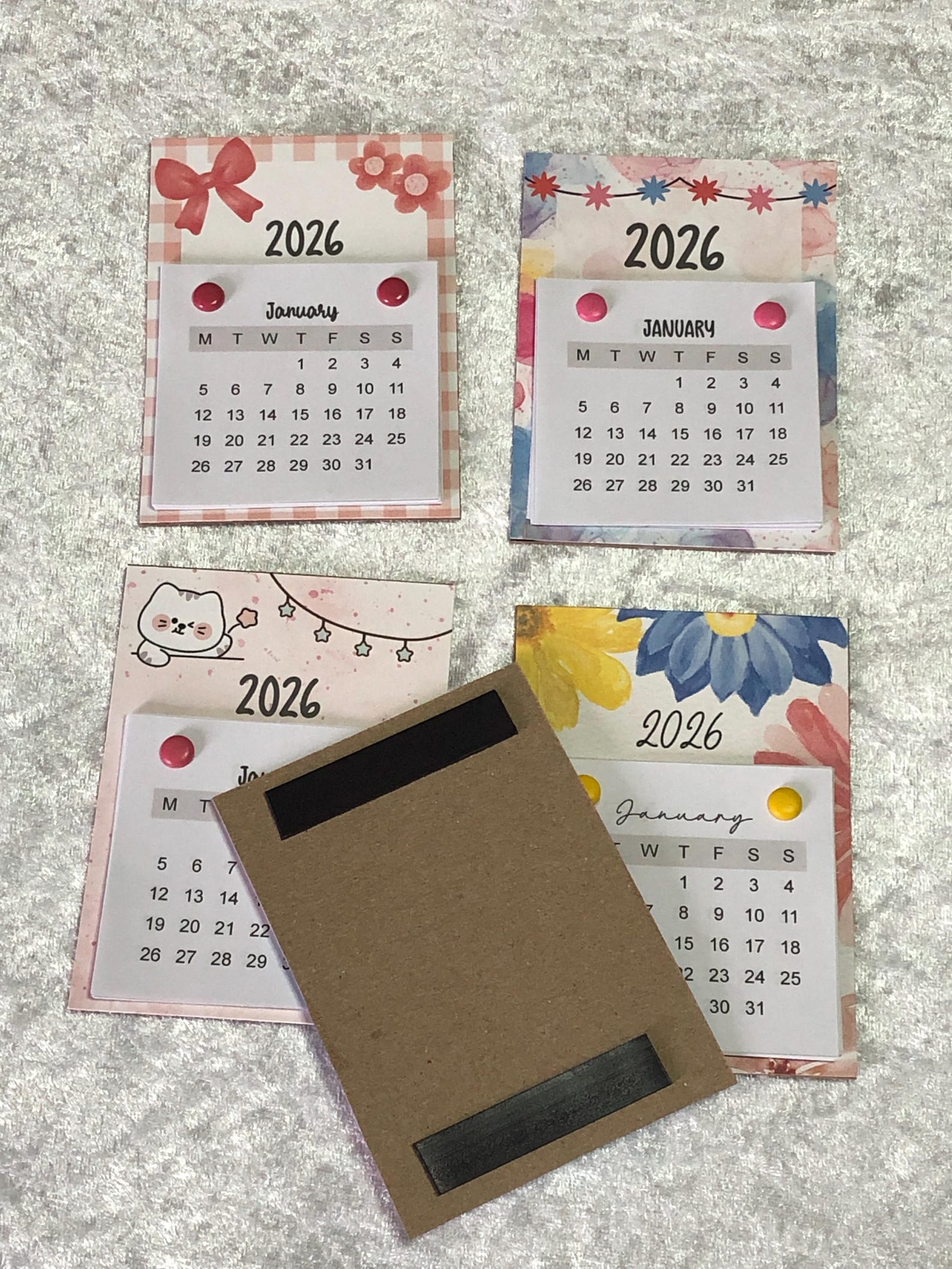 2026 Mini Desk Calendar – 3.25x4.5” With Easel or Magnet | Cute ...
