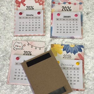 2026 Mini Desk Calendar – 3.25x4.5” With Easel or Magnet | Cute ...