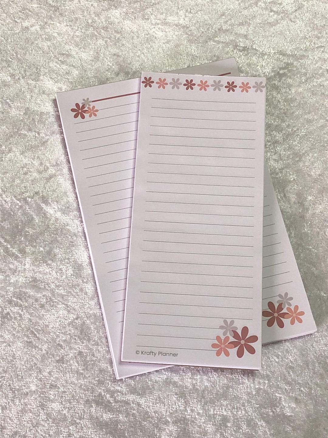 Lined Notepad | Small or Large Sizes | Pink Flowers or Rainbow ...