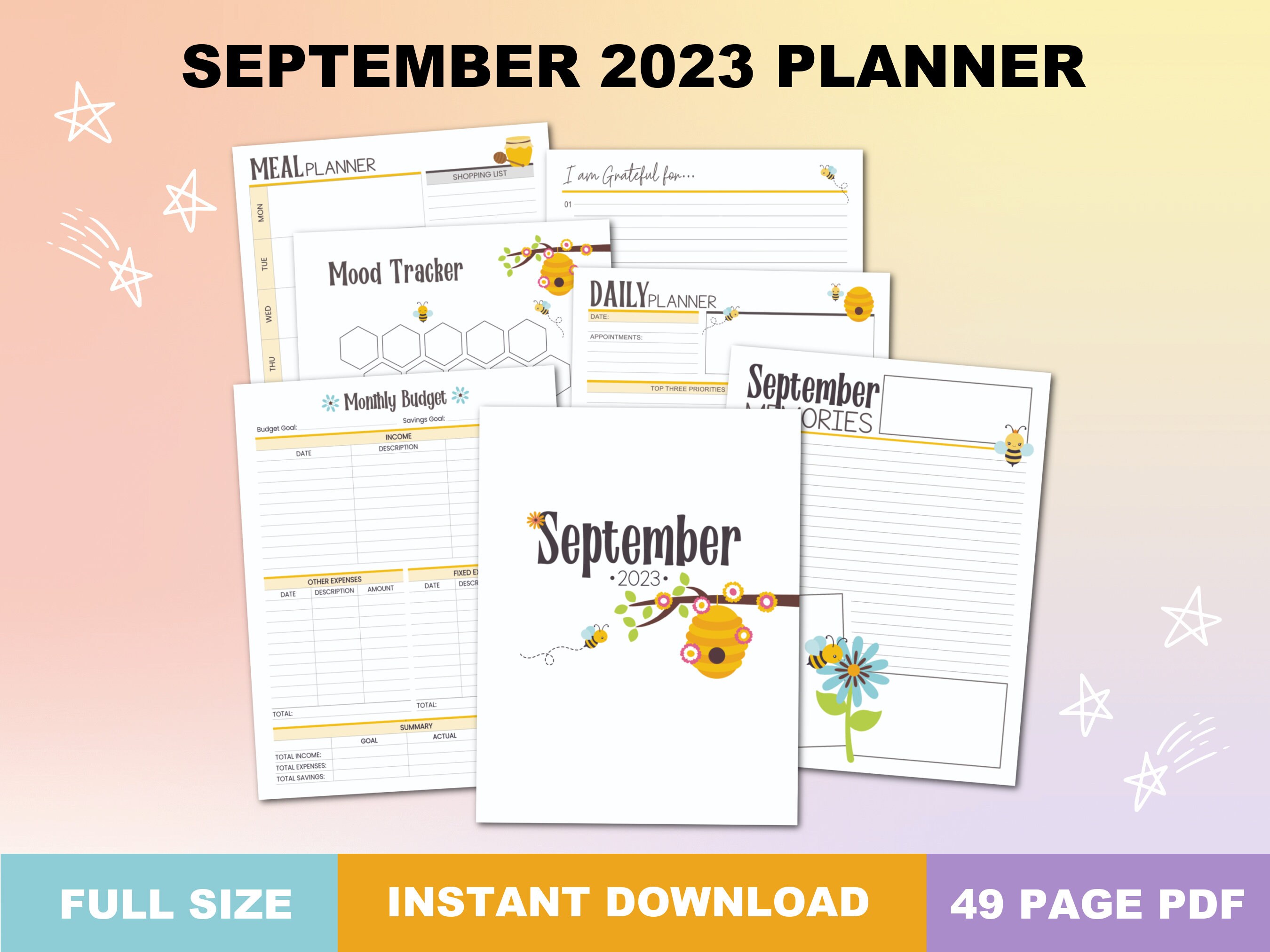 September 2023 Planner Printable PDF Instant Download - Etsy