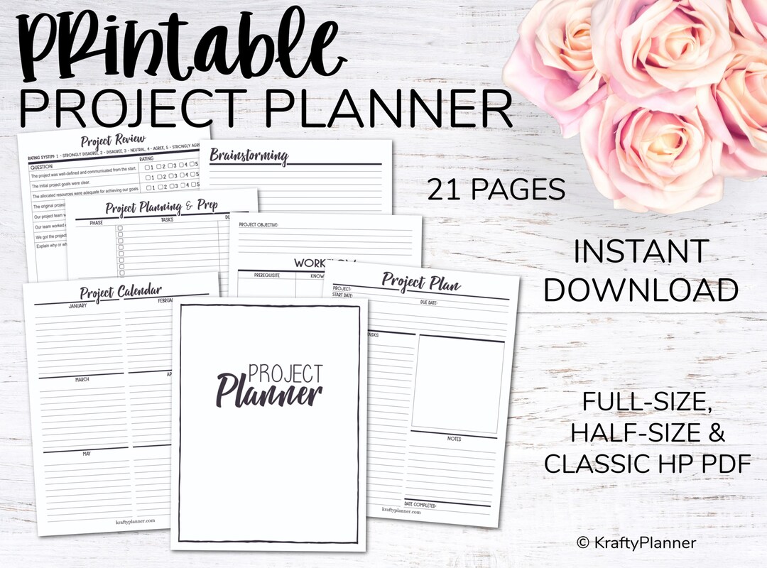 Project Planner Pack - 21 Pages {instant Download} - Etsy