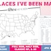Places I've Been Map Printable, United States Map Coloring Page, United ...