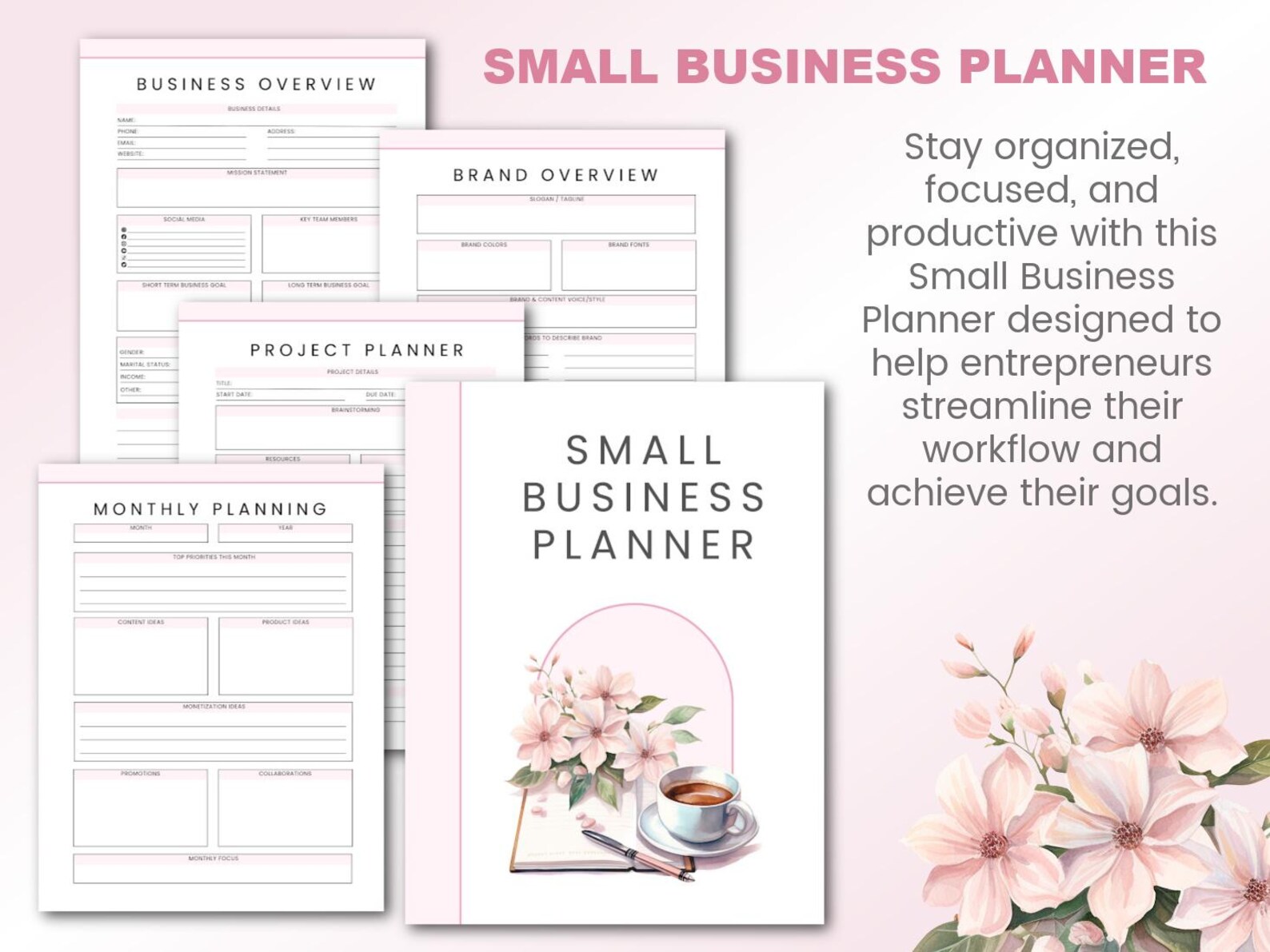 Small Business Planner Printable | Organize Goals, Finances & Daily ...