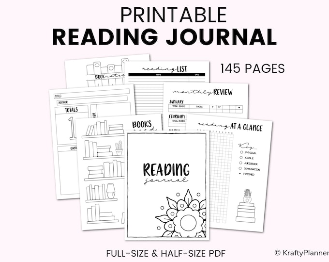 Printable Reading Journal Pages, Adult and Kids, Reading Log, Reading ...