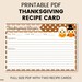 Thanksgiving Recipe Card Printable for All of Your Holiday Menu ...