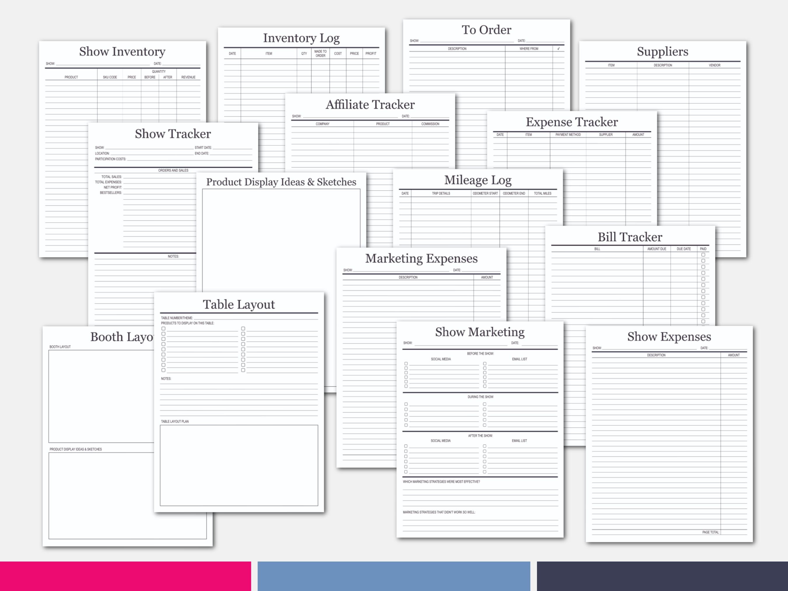 Editable Craft Show Planner, Craft Fair Planner, Craft Order Form ...