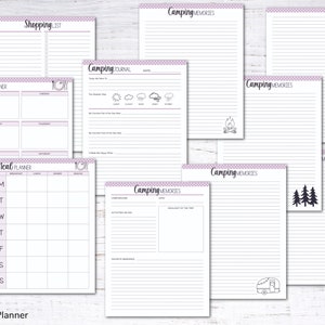 Camping Planner and Journal Editable PDF Purple Camping Planner ...