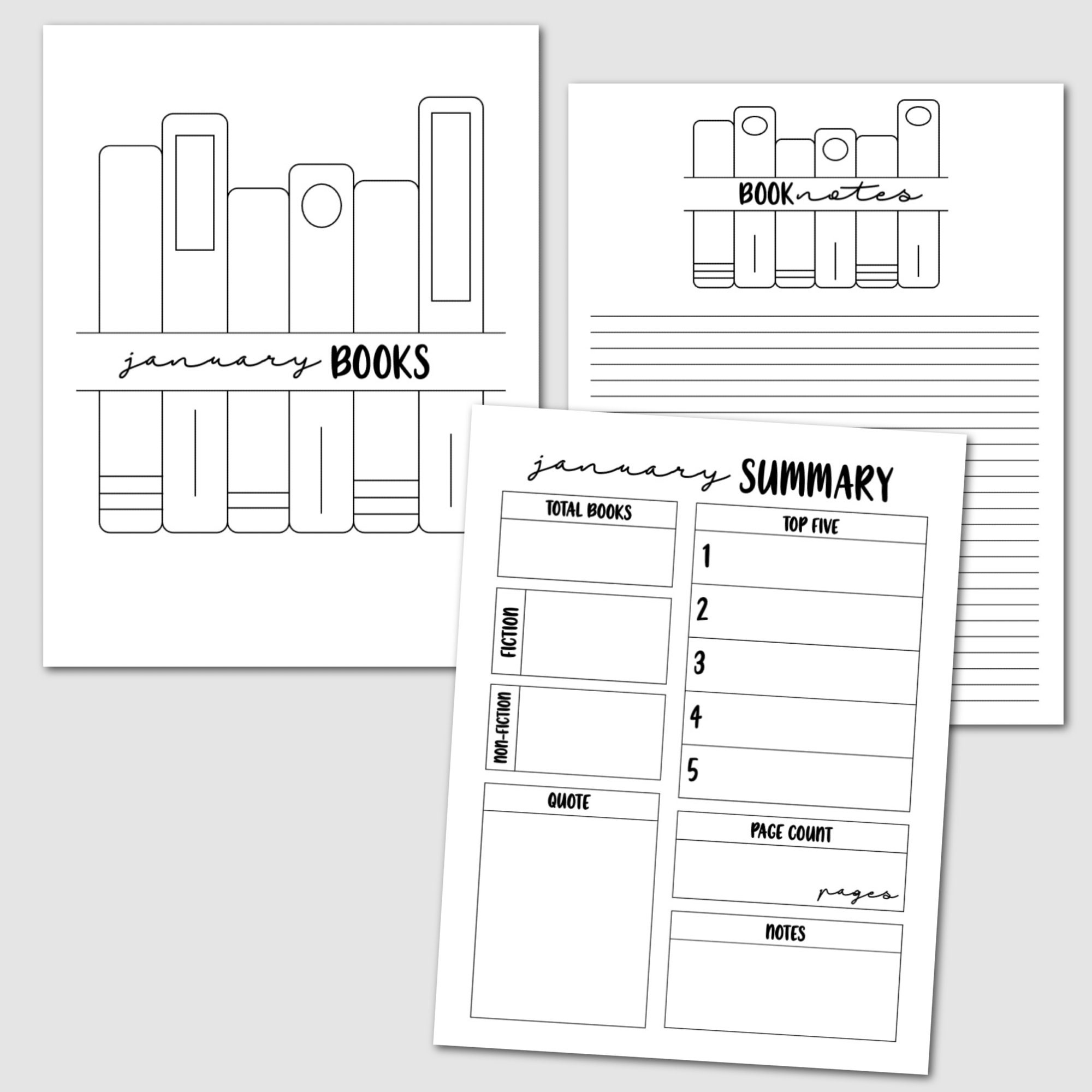 Reading Journal Printable Book Lover's Diary Literary Log - Etsy
