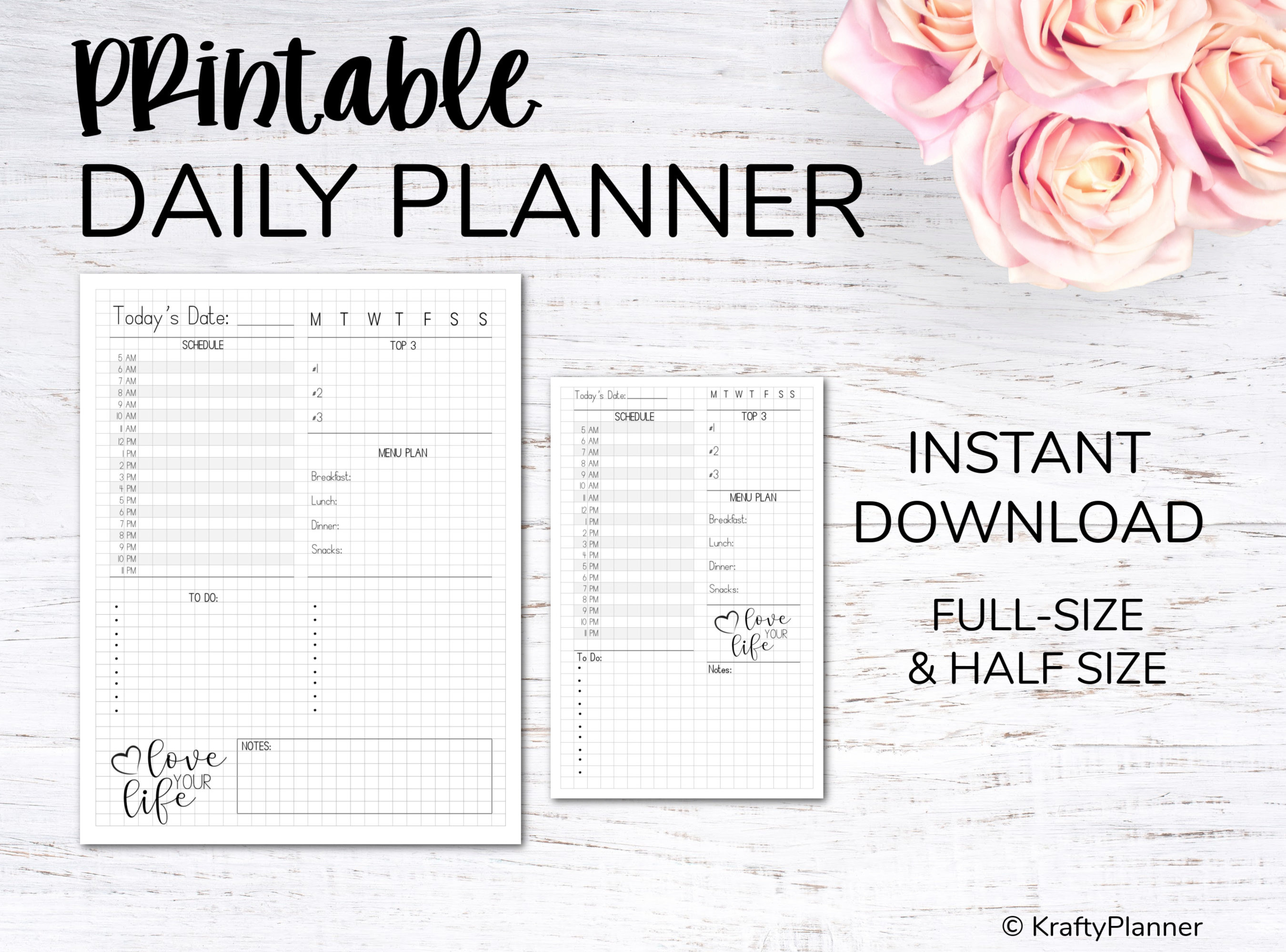 Daily Planner Pages Printable PDF - Etsy