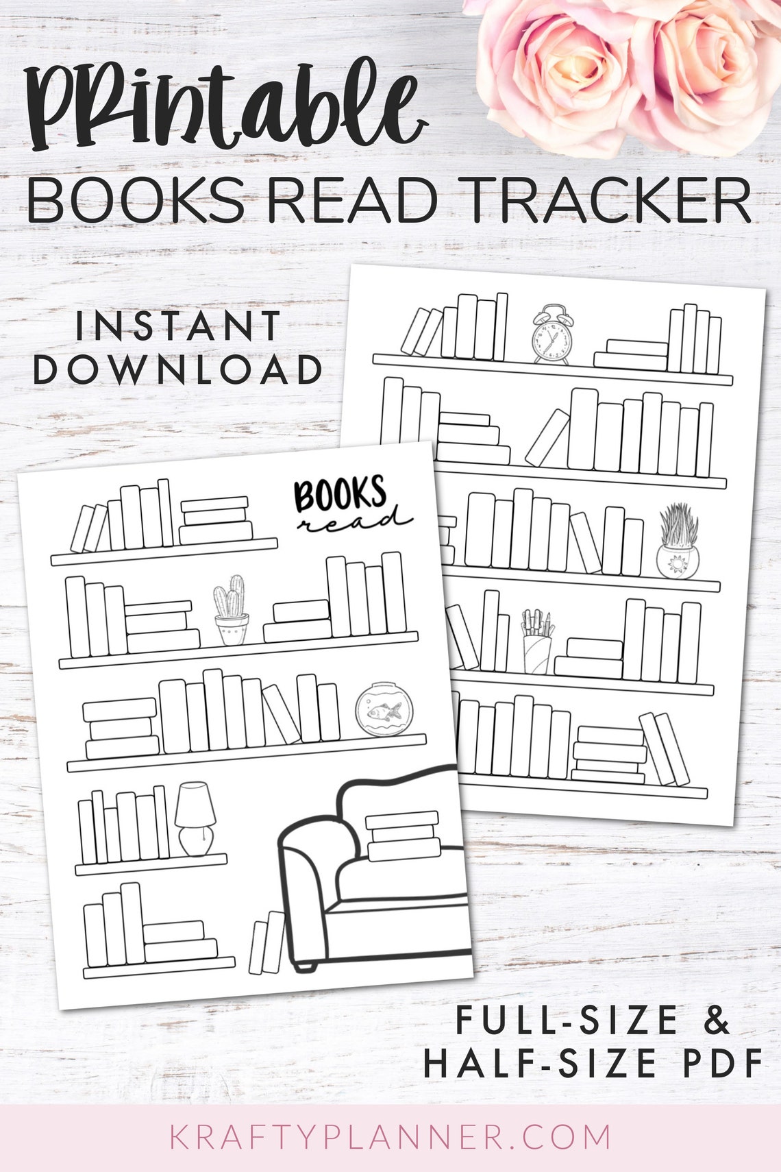 Books Read Printable Tracker 4 Sheets PDF - Etsy
