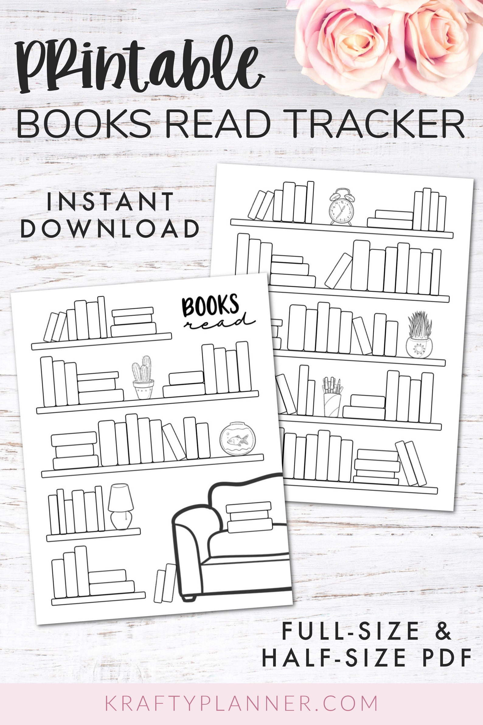 Books Read Printable Tracker 4 Sheets PDF - Etsy