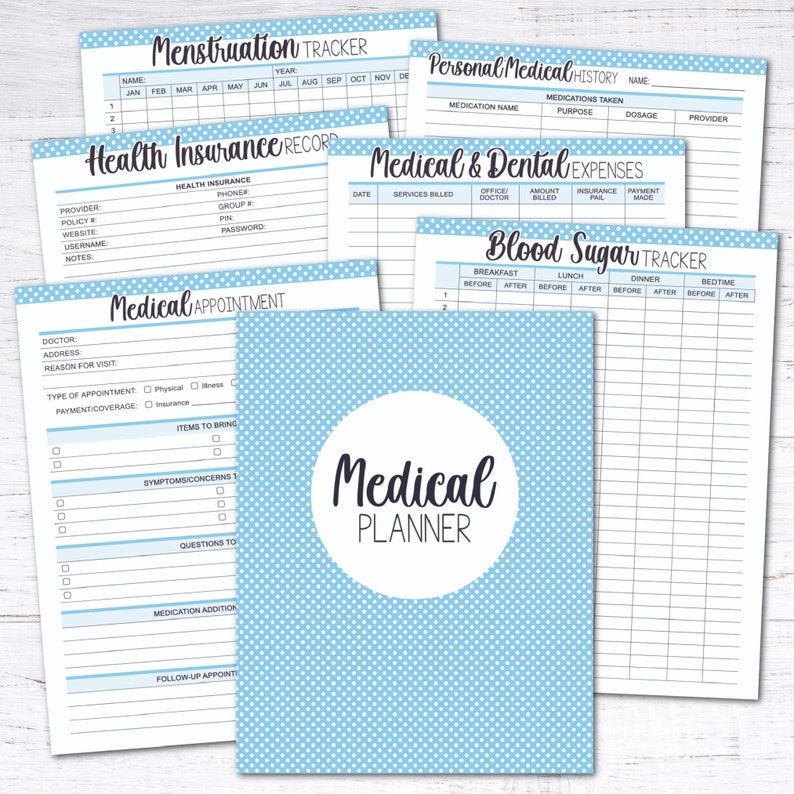 Medical Planner Printable Health Organizer Doctor Appt Tracker - Etsy