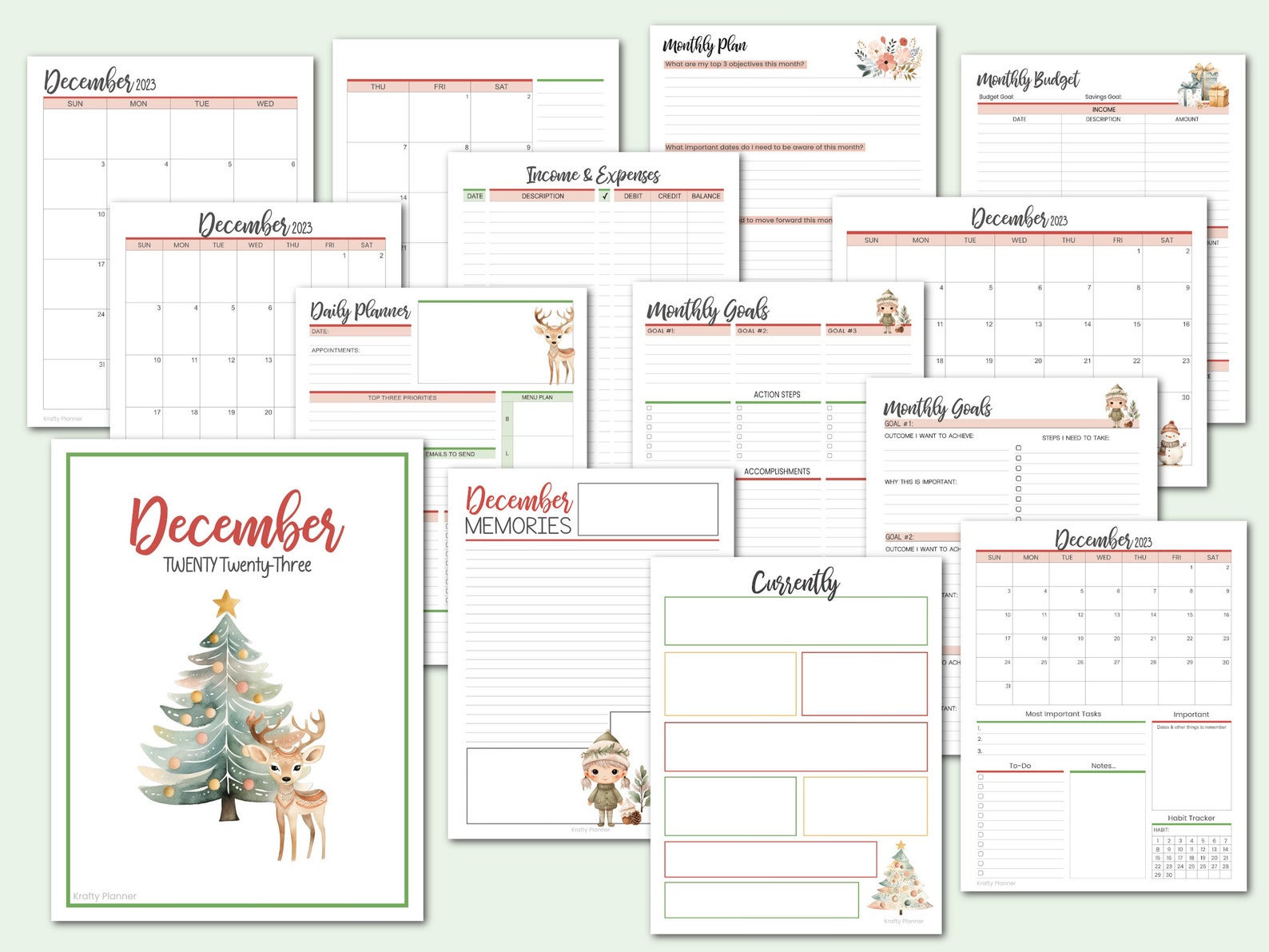 December 2023 Planner Printable PDF Instant Download December 2023 ...