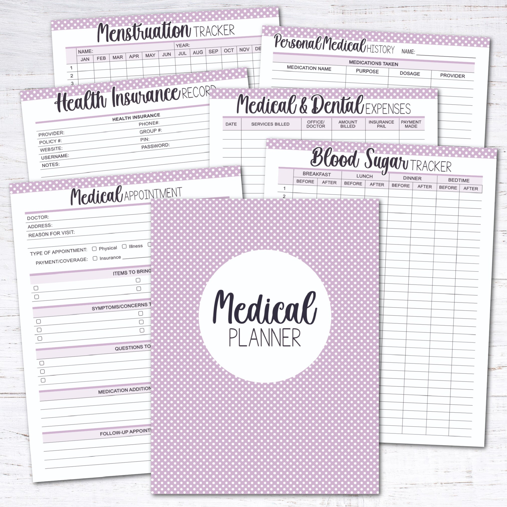 Medical Planner Printable Health Organizer Doctor Appt Tracker Health ...