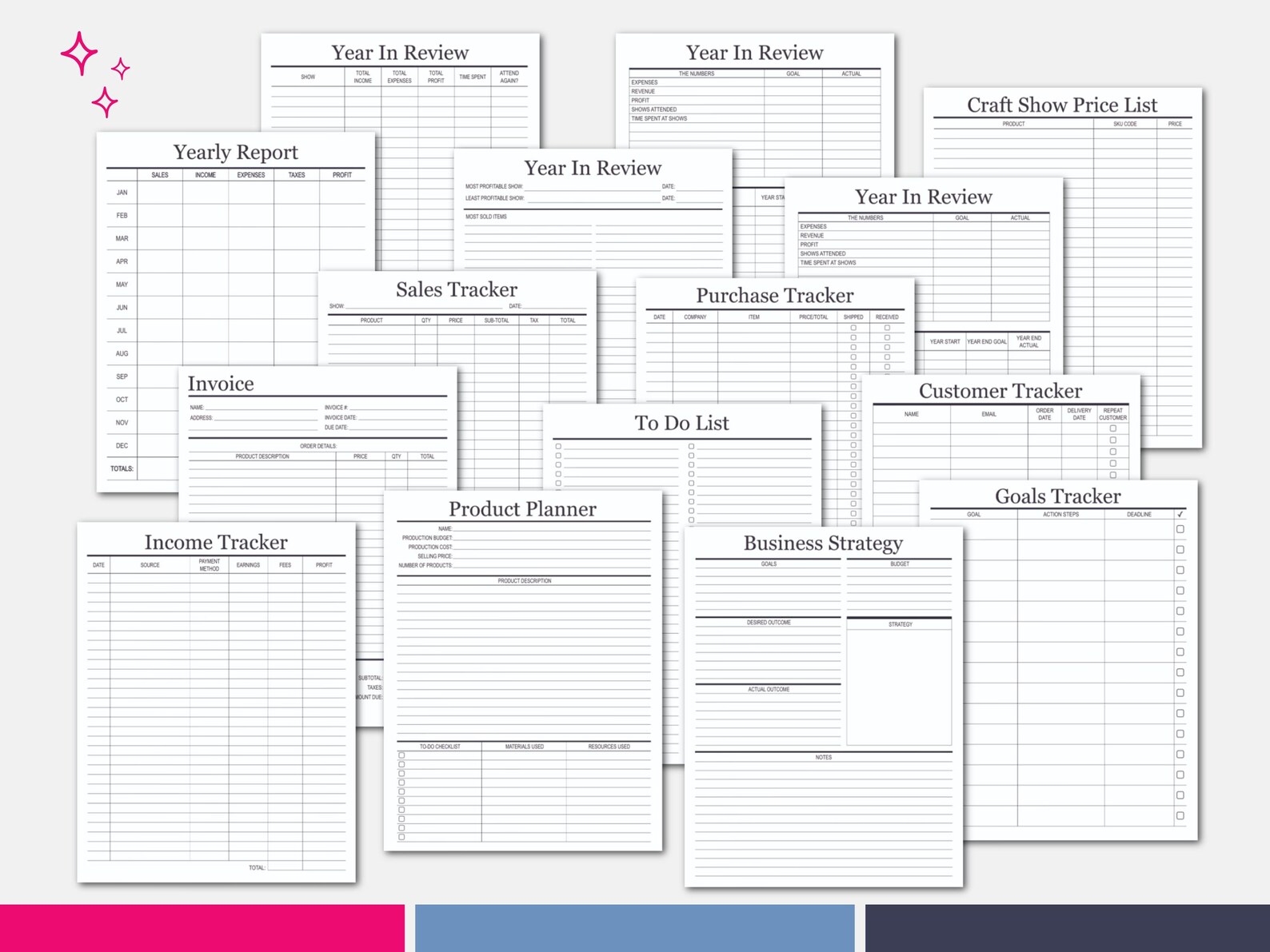 Editable Craft Show Planner, Craft Fair Planner, Craft Order Form ...
