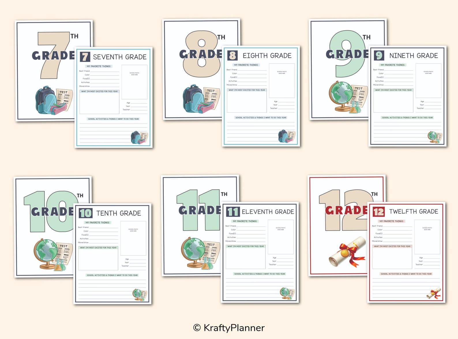 School Memory Box and Keepsake Folder Printables, Back-to-school ...