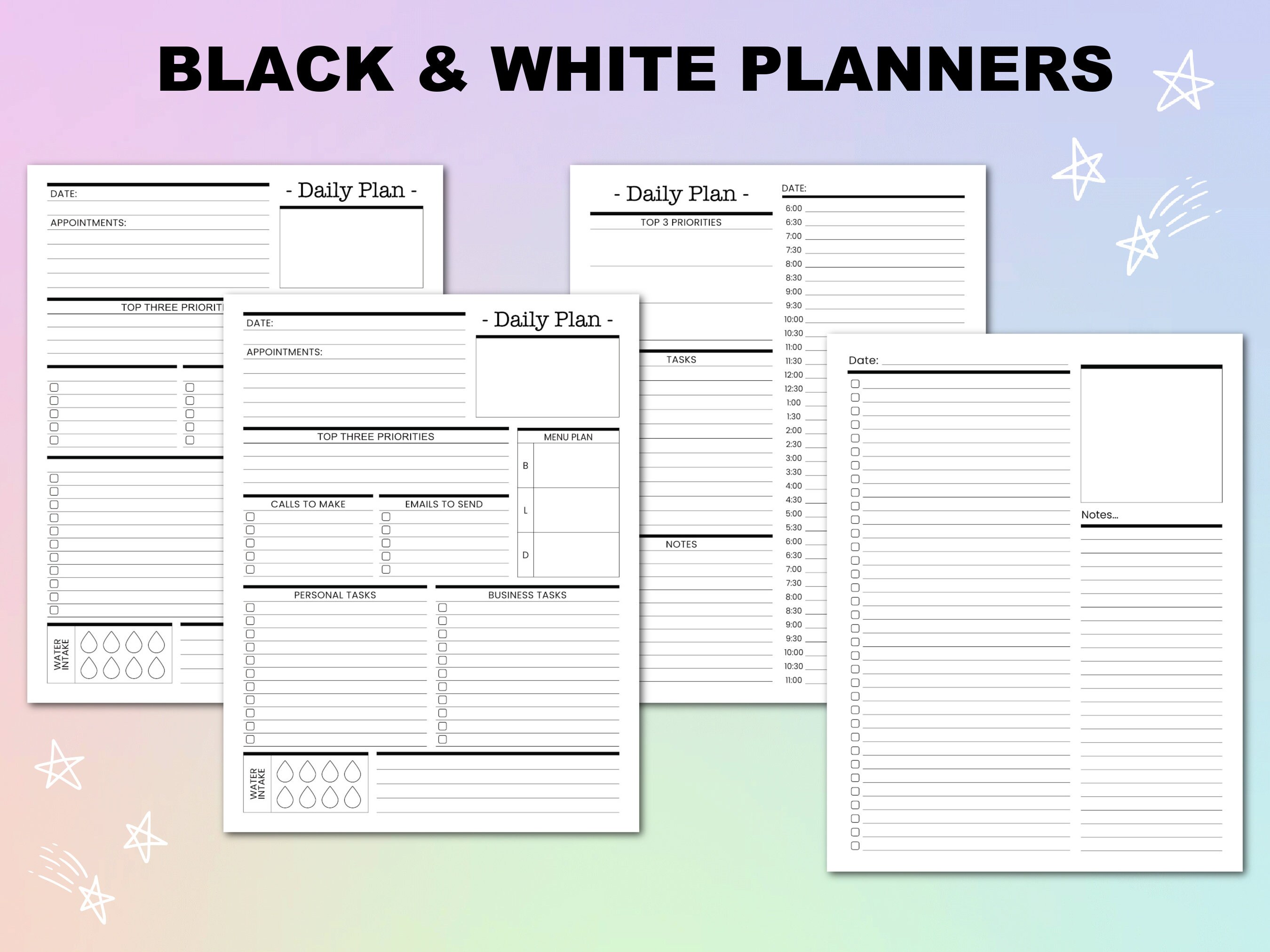 Daily Planner Inserts: Worksheets to Streamline Your Daily Schedule and ...