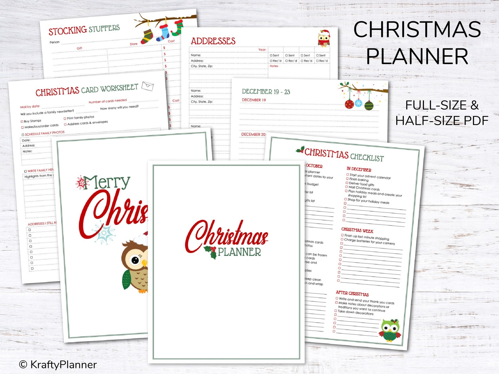 Holiday Planner Bundle, Thanksgiving Planner, Christmas Planner ...