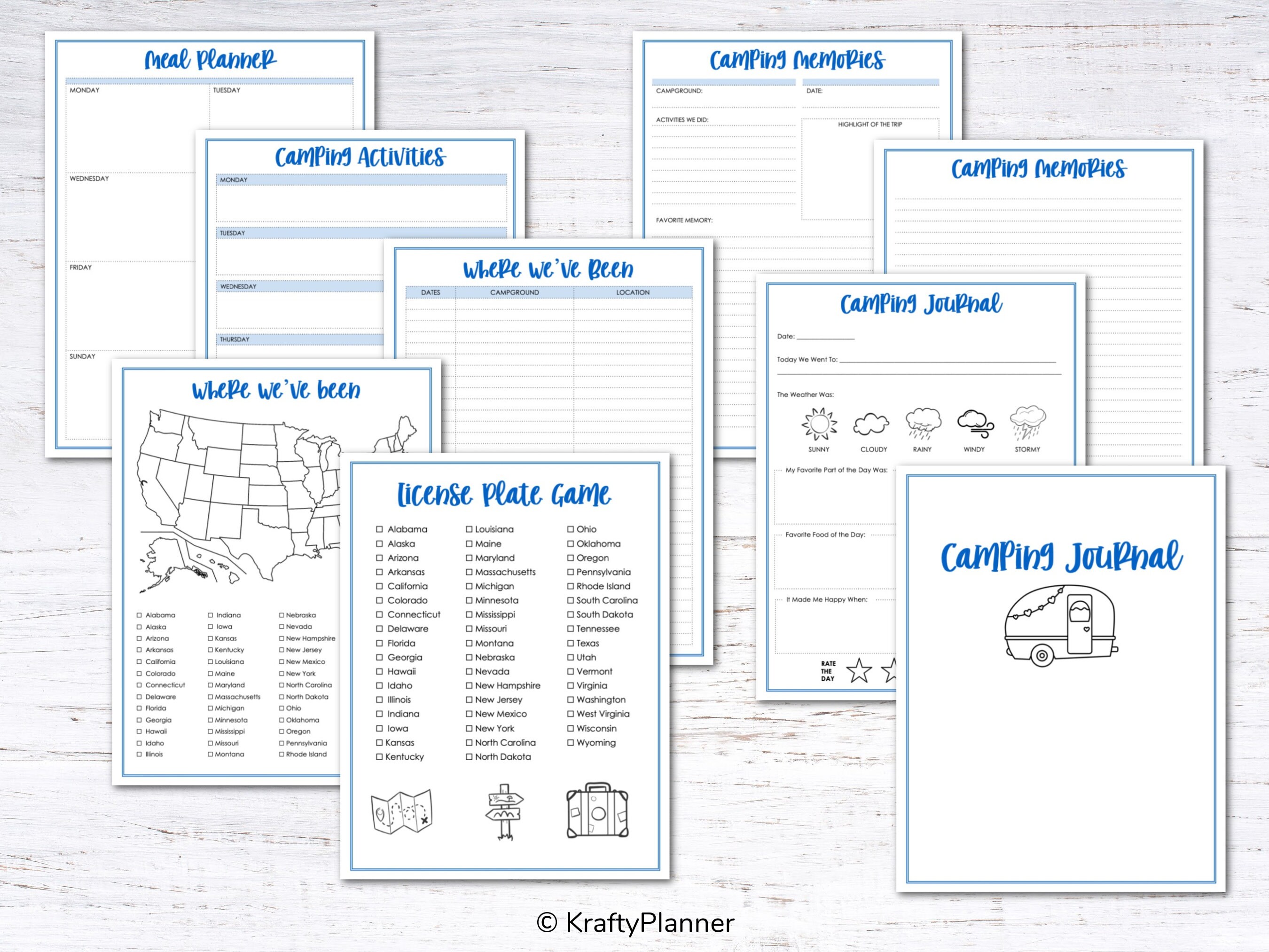 Camping Planner and Journal Printable Camping Journal Printable Travel ...