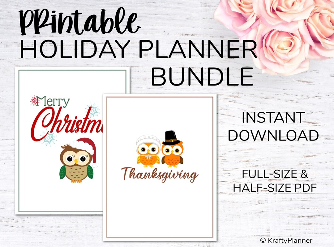 Holiday Planner Bundle, Thanksgiving Planner, Christmas Planner ...