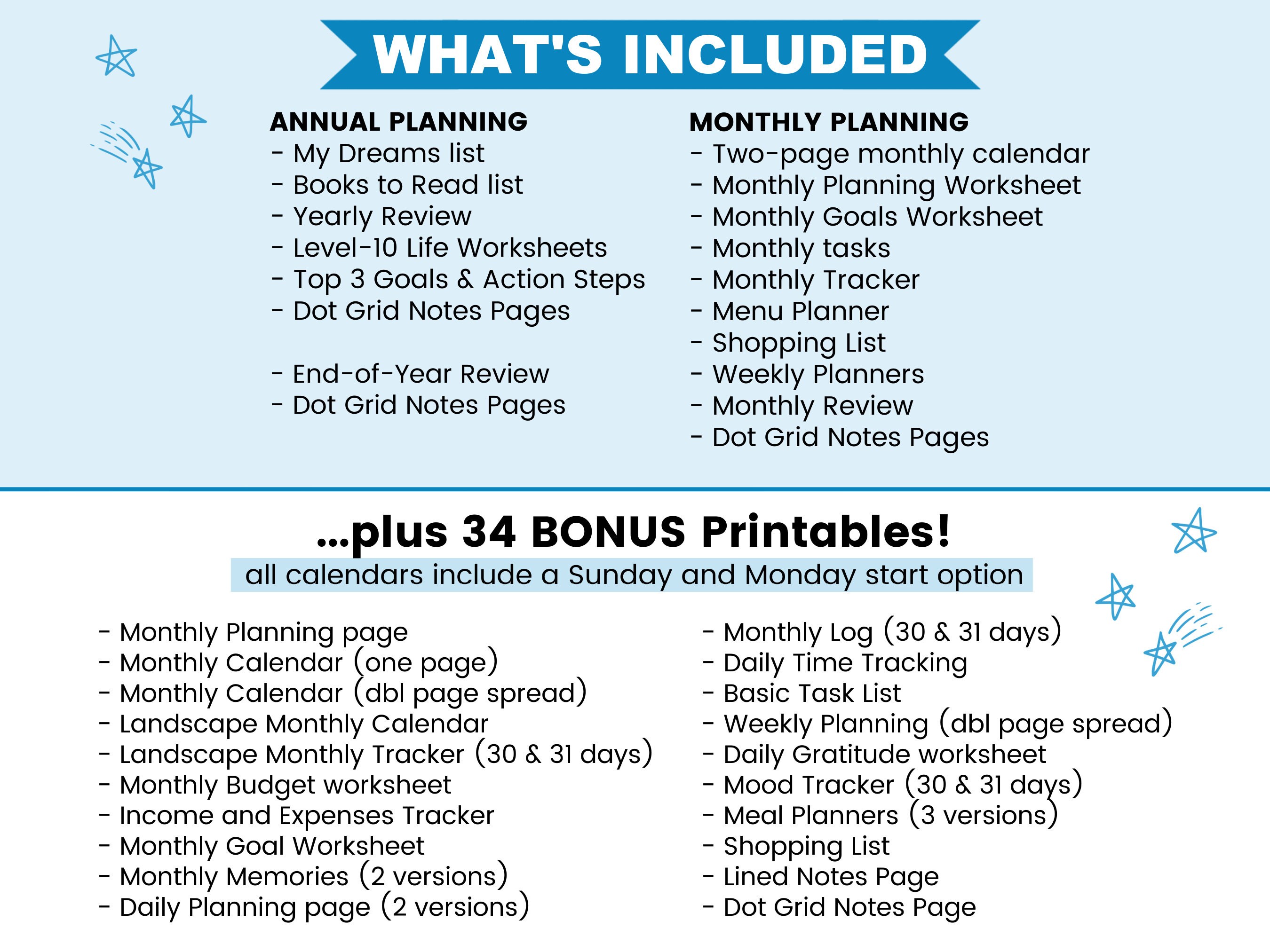 2025 Everything Planner Printable PDF Minimalist Monthly, Weekly, and ...