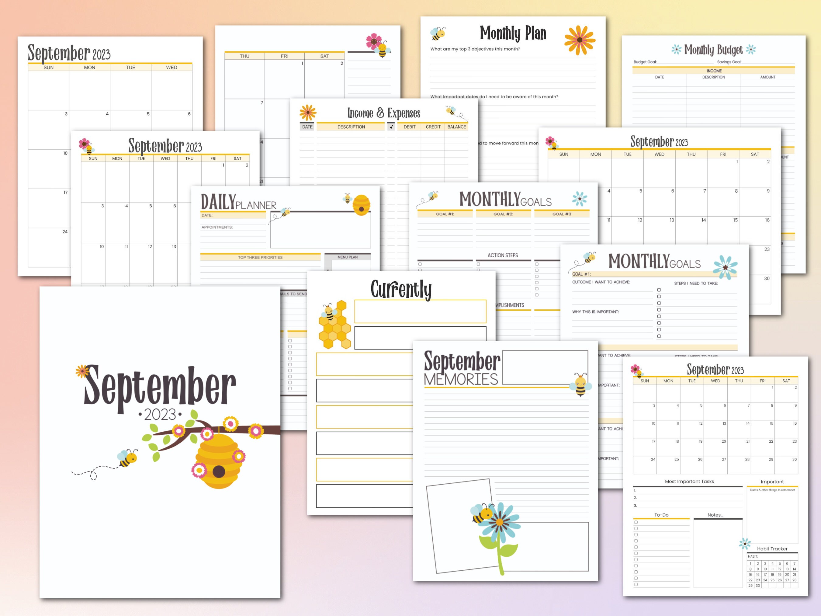 September 2023 Planner Printable PDF Instant Download - Etsy