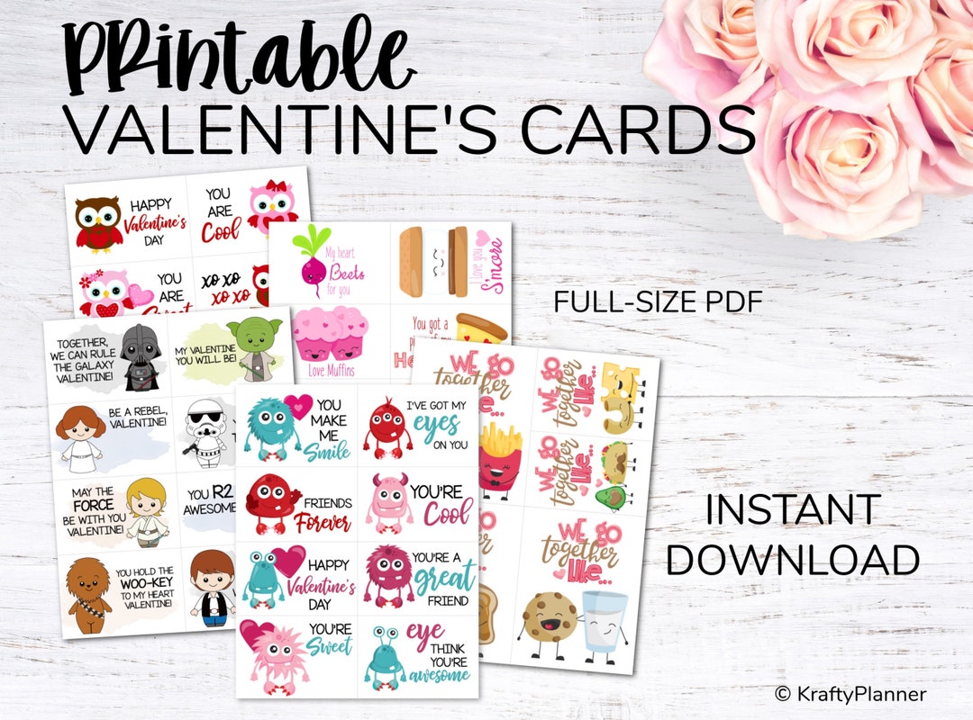 Valentine's Day Fun Printable Cards - Etsy