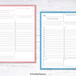 Daily Planning Page - Pink - Instant Download - Etsy