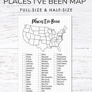 Places I've Been USA Map Printable - Etsy