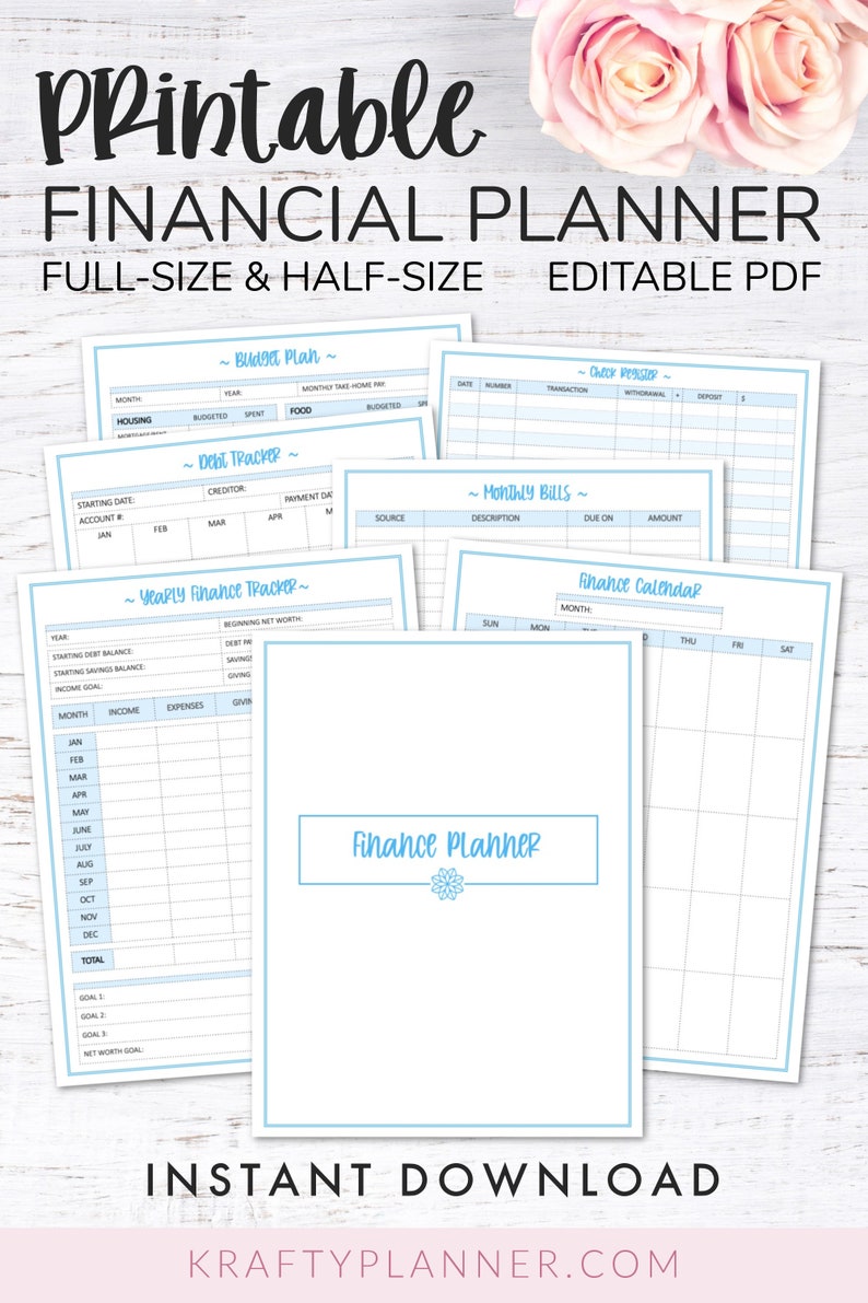 Full-size Editable Financial Planner digital Download - Etsy