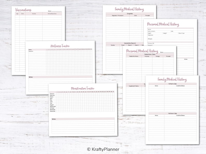 Medical Planner Printable Health Organizer Doctor Appt Tracker Health ...