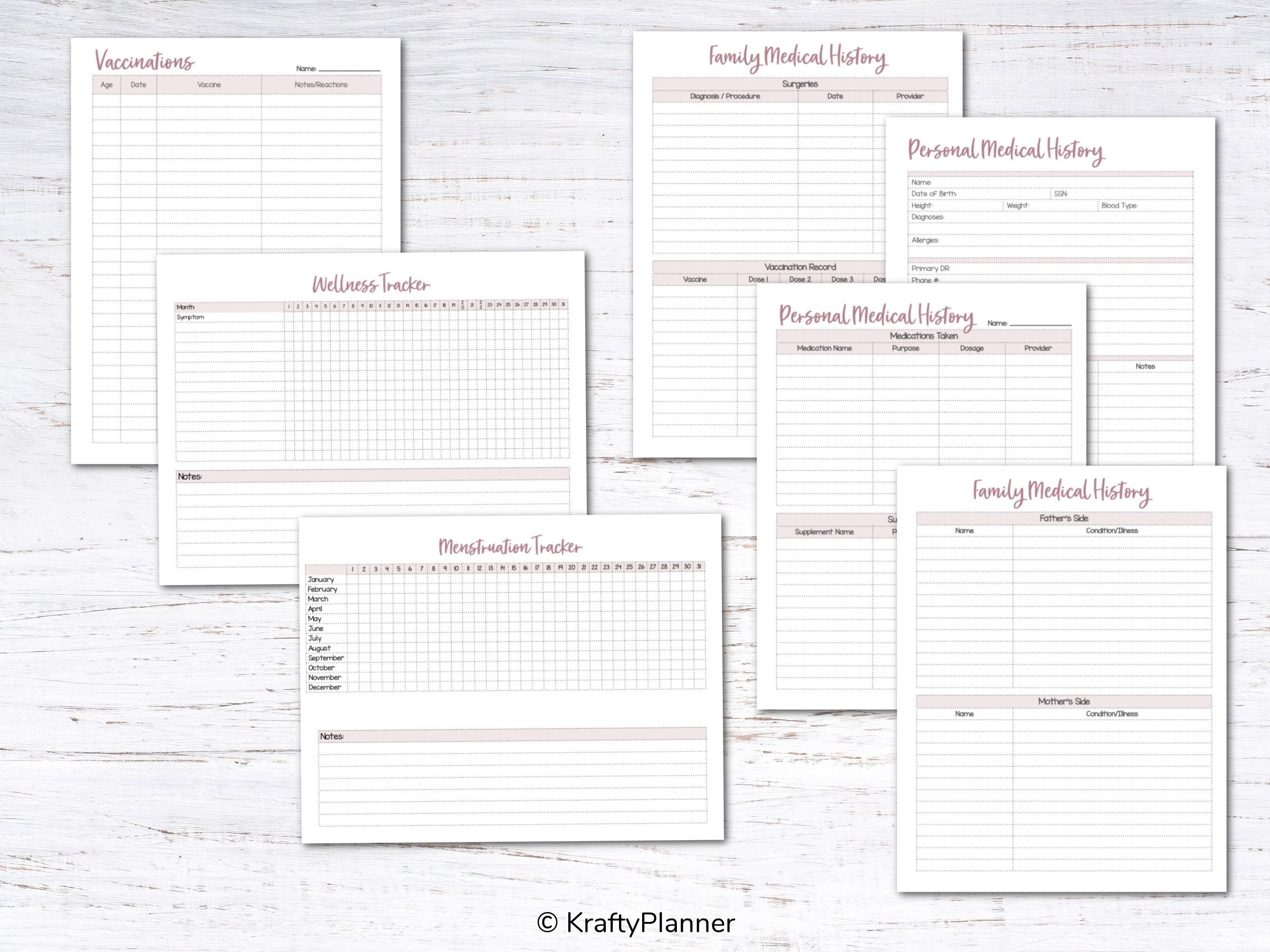 Medical Planner Printable Health Organizer Doctor Appointment Tracker ...