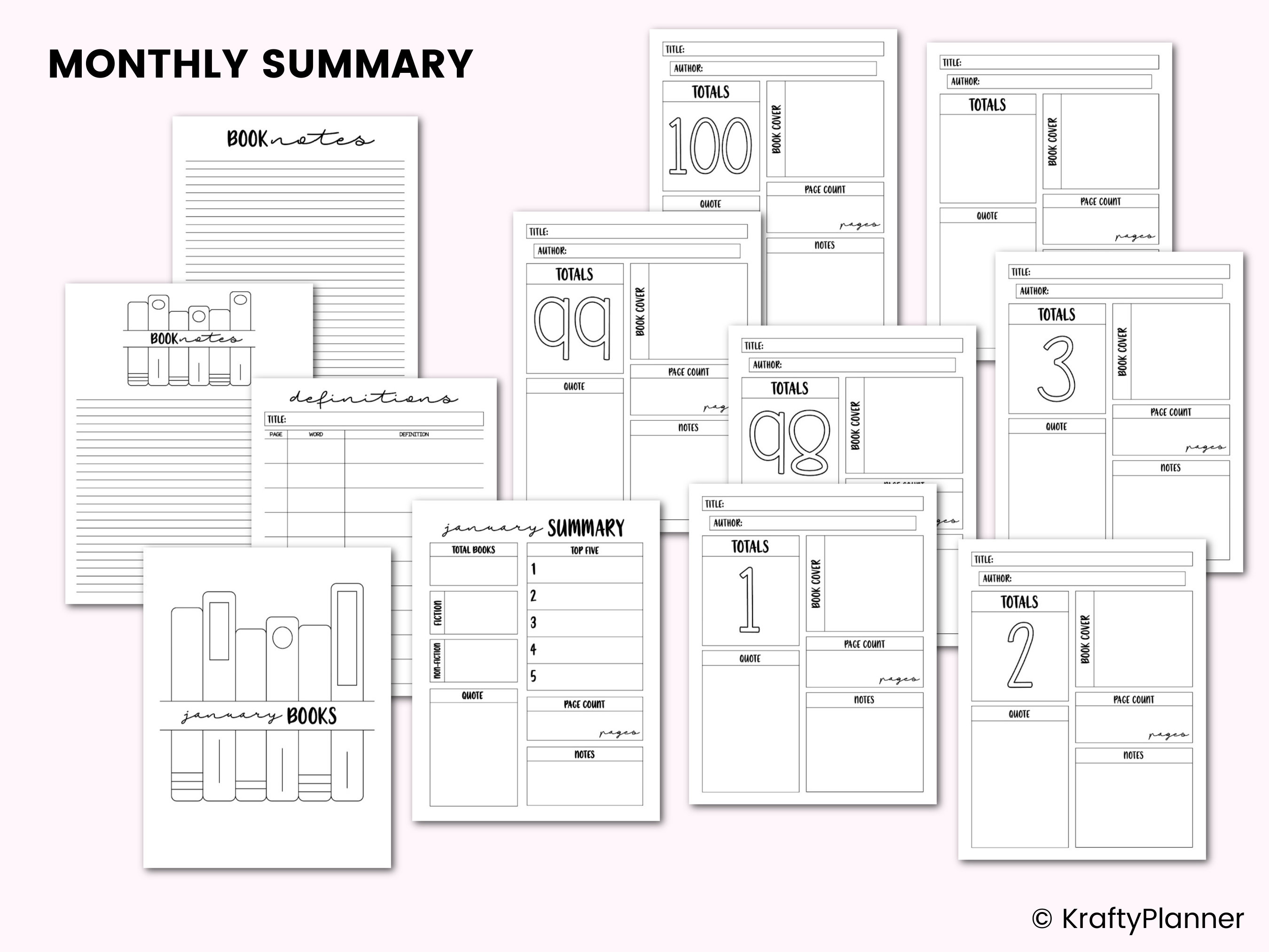 Reading Journal: Printable Book Lover's Diary and Tracker | Book Review ...